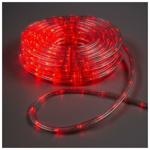 Световой шнур Luazon Lighting 10 мм, IP44, 20 м, 24 LED-м, 220 В, 8 режимов, свечение красное