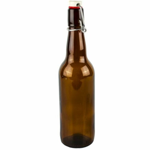 Бутылка бугельная с пробкой 0,75л коричневое стекло