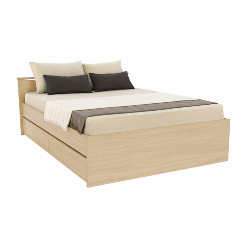 Кровать Боровичи-Мебель Мелисса с реечным основанием и ящиками дуб сонома 205х155х85 см