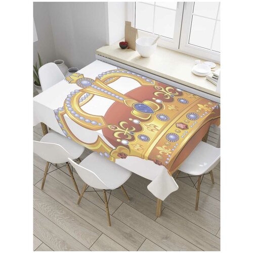 Скатерть прямоугольная JoyArty на кухонный стол "Векторная корона" из оксфорда, 120x145 см