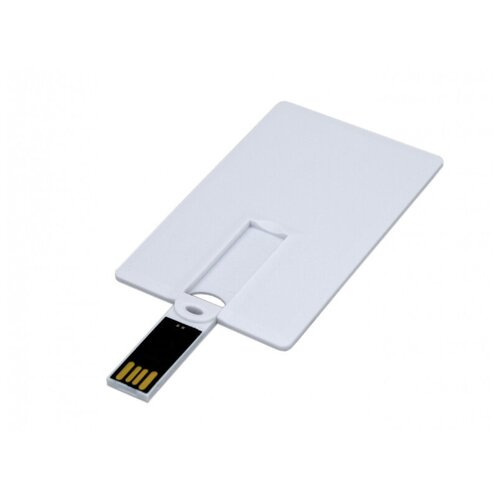 Флешка пластиковая карта для нанесения логотипа с откидным механизмом (4 Гб / GB USB 2.0 Белый/White Card4)