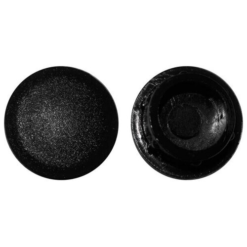 Пластиковая заглушка под отверстие диаметром 10 мм, черного цвета, с диаметром шляпки 12 мм (30шт)