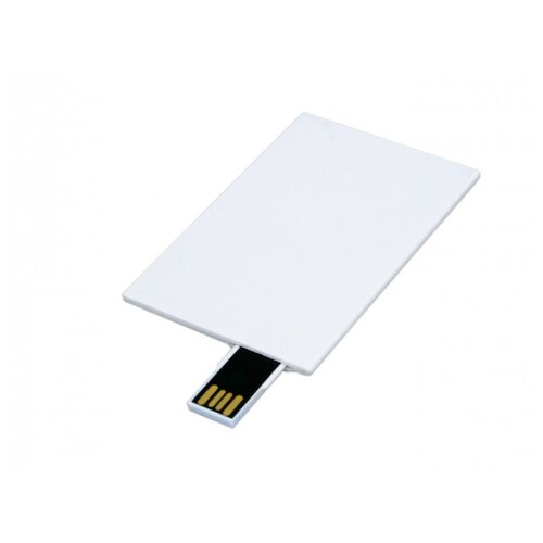 Флешка под нанесение в виде пластиковой карты с выдвижным механизмом (32 Гб / GB USB 2.0 Белый/White card2 Flash drive модель 630 W)