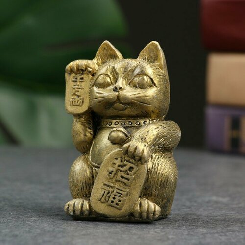 Хорошие сувениры Фигура "Котик денежный" золото, 8х5х5см