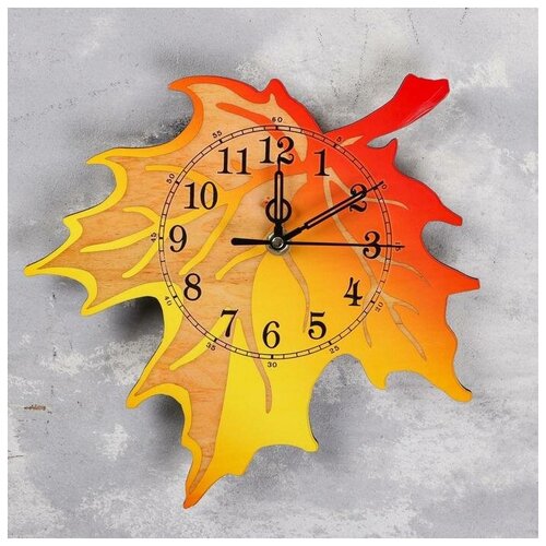 Соломон Часы настенные, серия: Детские, "Осенний лист", дискретный ход, 27 х 25 см