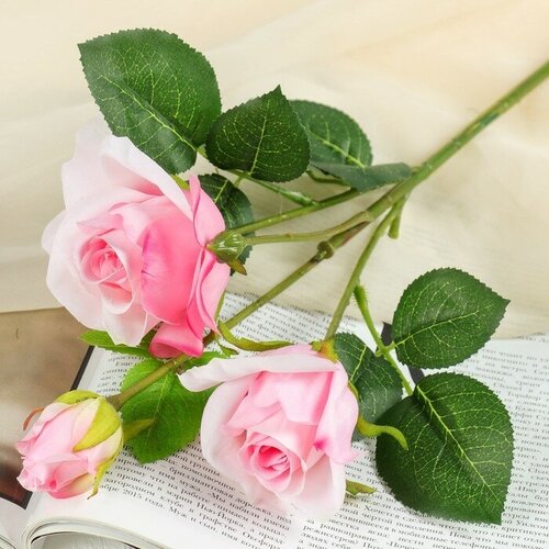 Цветы искусственные Роза Глория 8х48 см, розовый