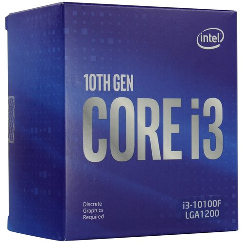 Процессор Intel Core i3-10100F LGA1200,  4 x 3600 МГц, BOX