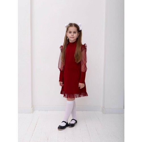 Школьное платье Wunderkind, размер 34/140, бордовый