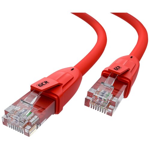 GCR Патч-корд прямой 2.0m UTP кат.6, красный, 24 AWG, литой, ethernet high speed, RJ45, T568B