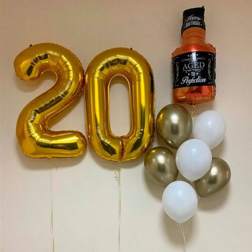 Шары на 20 лет "Виски со льдом"
