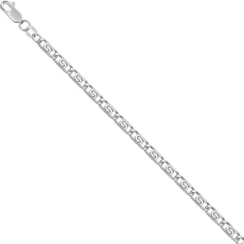 Цепь Krastsvetmet Цепь из серебра НЦ22-046-3 диаметром проволоки 0,4, серебро, 925 проба, родирование, длина 50 см, средний вес 3.12 г, серебряный