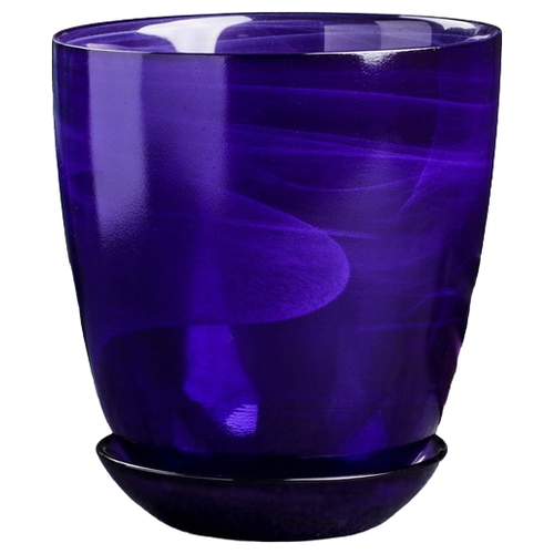 Горшок NinaGlass с поддоном №3 93-026, 1л, 14.5x16 см, фиолетовый