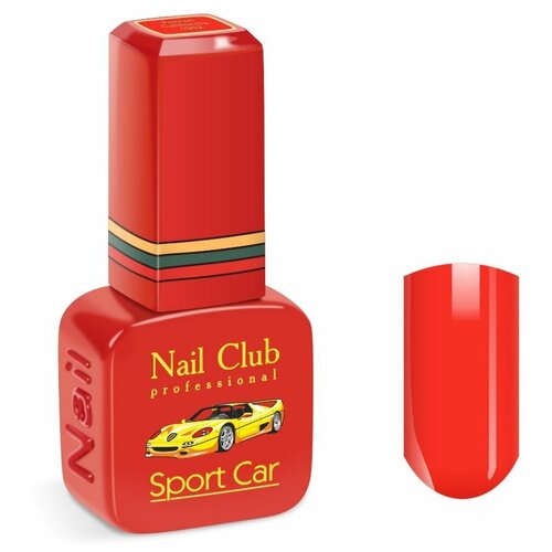 Nail Club professional Эмалевый красный гель-лак для ногтей, цвет оранжево-алый 1962 Ferrari California, 13 мл.