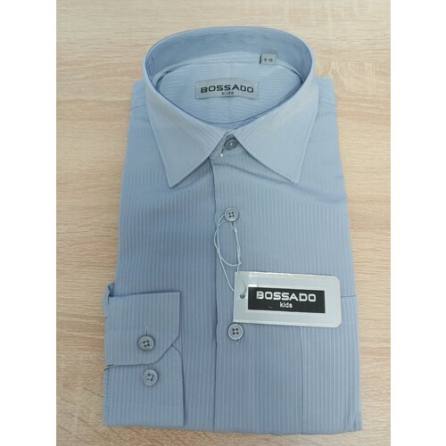 Школьная рубашка Bossado, размер 35 (11-12), серый