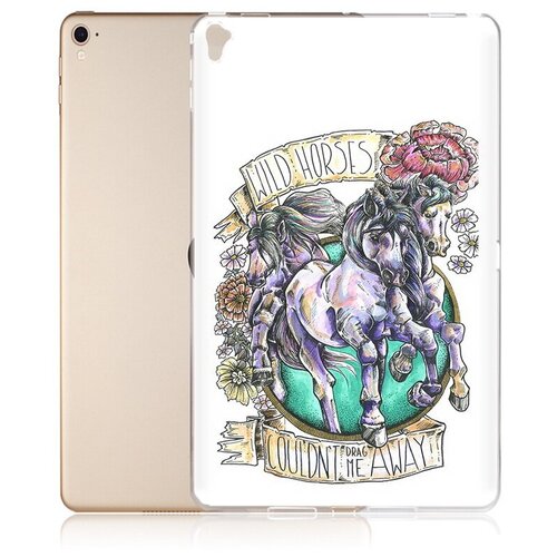Чехол задняя-панель-накладка-бампер MyPads рисунок коней в цветах для iPad Pro 2 10.5 A1701/A1709/iPad Air 3 (2019) противоударный