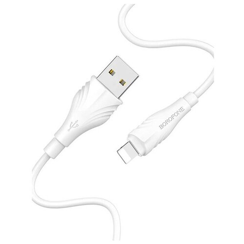 Кабель Borofone BX18, Lightning - USB, 2 А, 1 м, PVC оплётка, белый