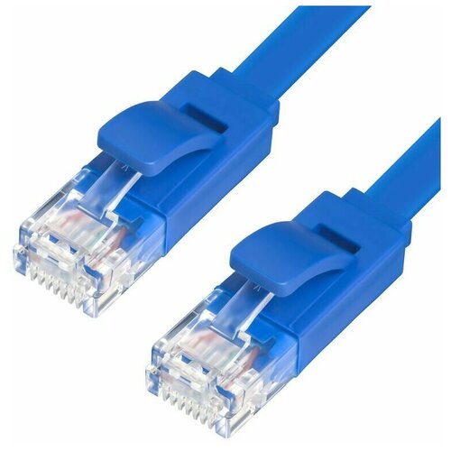 Патч-корд UTP cat.5e 1 Гбит/с RJ45 LAN CCA компьютерный кабель для интернета (GCR-LNC500) синий 0.5м