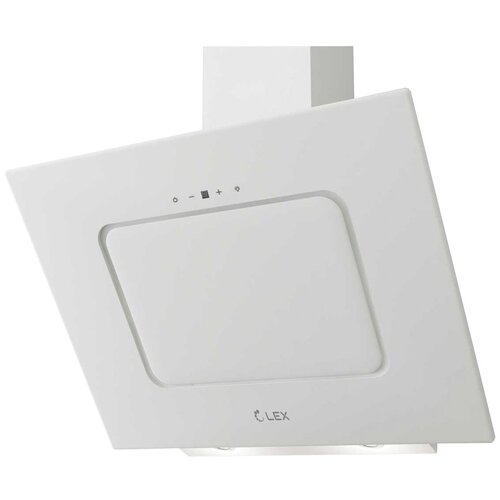 Наклонная вытяжка LEX Luna 600, цвет корпуса белый, цвет окантовки/панели белый