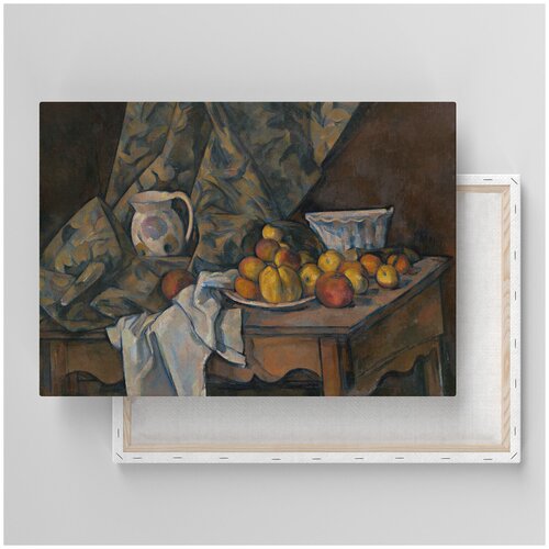 Картина на холсте с подрамником / Cezanne Paul / Сезанн Поль - Натюрморт с яблоками и персиками