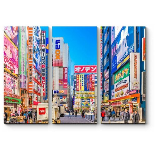 Модульная картина Пестрящий рекламой токийский центр90x65