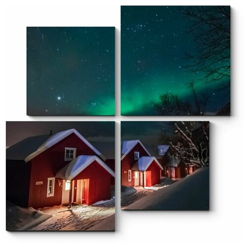 Модульная картина Зимняя ночь 160x160