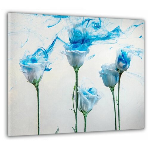 Картина на стену для интерьера / цветы / "Цветы в синей дымке" 50x70 см MK10162_G