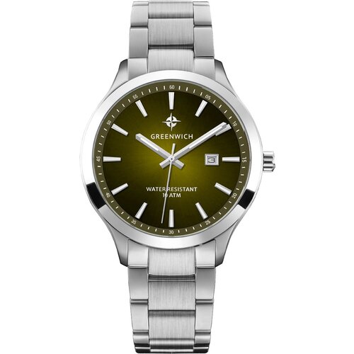 Наручные часы GREENWICH, зеленый, серебряный