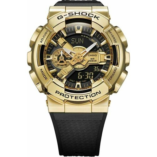 Наручные часы CASIO Японские мужские G-SHOCK GM-110G-1A9ER в металлическом корпусе, черный, золотой