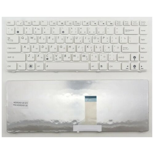 Клавиатура для ноутбука Asus X35JG белая с белой рамкой