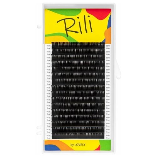 Ресницы Rili черные D/0.10/9 мм (отдельные длины) 16 линий