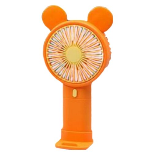 Портативный вентилятор ручной, мини вентилятор оранжевый, ручной вентилятор с ушками, вентилятор с USB, вентилятор детский