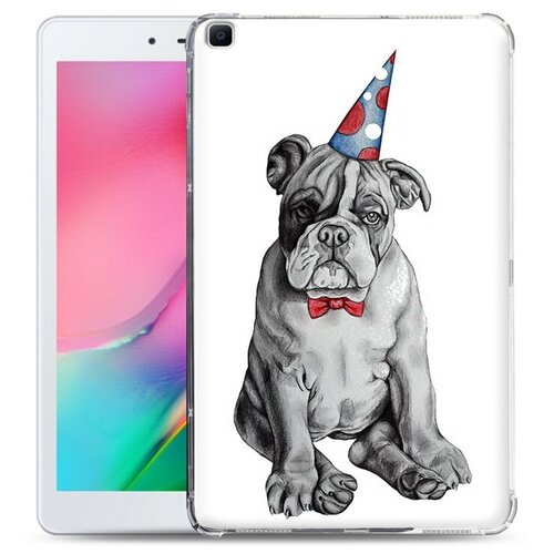 Чехол задняя-панель-накладка-бампер MyPads праздничный щенок для Samsung Galaxy Tab A 8.0 (2019) SM-P200/P205 противоударный
