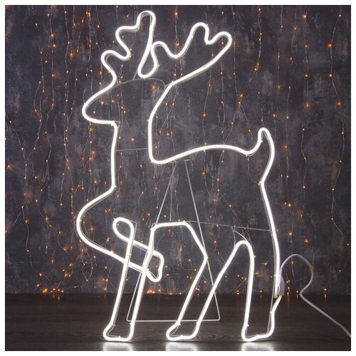 Световая фигура Luazon Lighting Олень танцующий, 90х50 см, белый