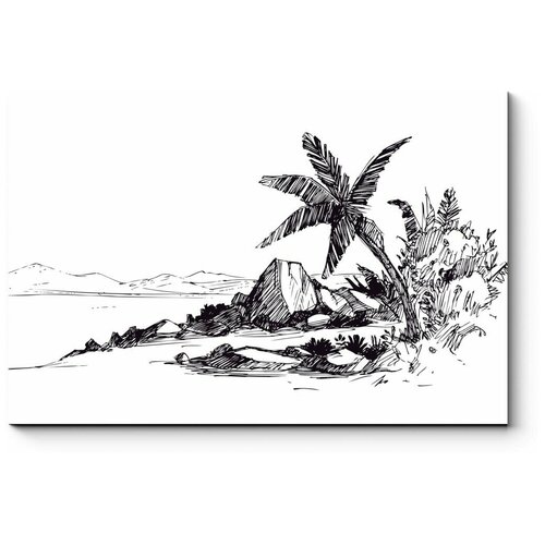 Модульная картина Зарисовка тропического пляжа 140x93