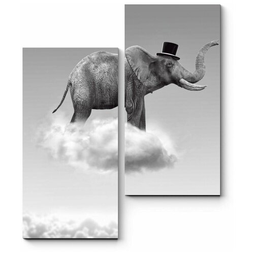 Модульная картина Летающий слон 90x113
