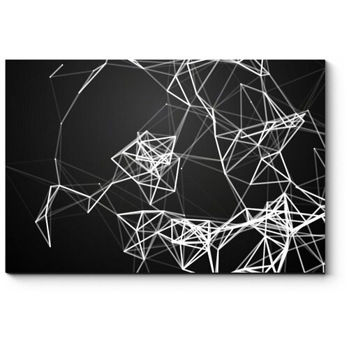 Модульная картина Сияющие линии на черном 140x93