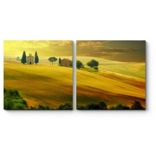 Модульная картина Летний закат в Тоскане 160x80