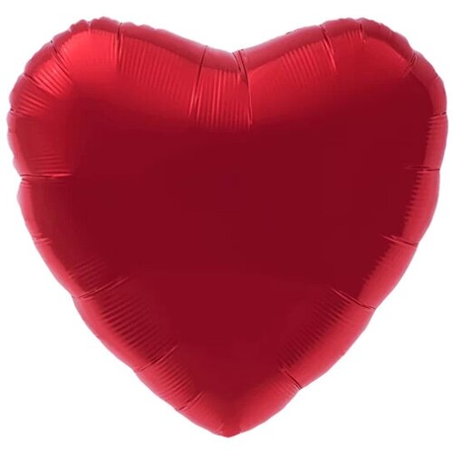 Шар фольгированный 30", сердце, цвет красный