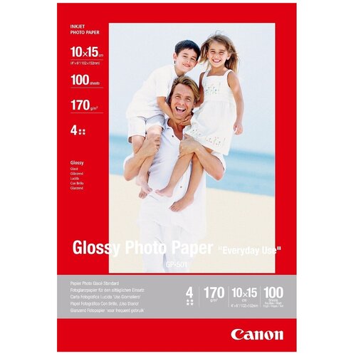 Бумага Canon 10x15 Everyday Use GP-501 170 г/м², 100 л, 1 эт, белый