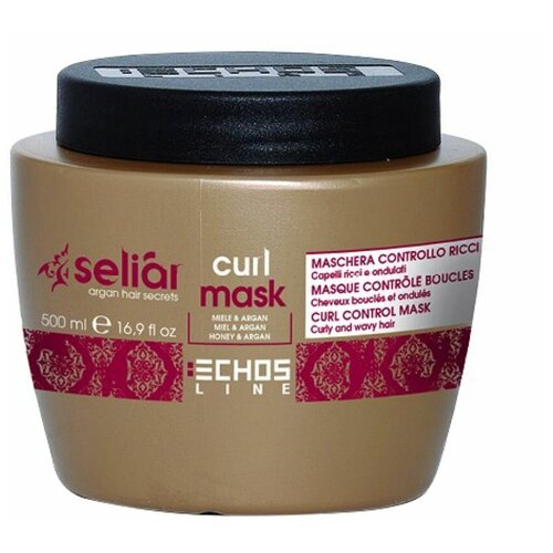 Echosline Seliar Curl Маска для вьющихся волос с медом и маслом аргании, 500 г, 500 мл