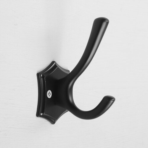 Крючок мебельный KMC009BL CAPPIO, двухрожковый, цвет черный