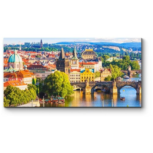 Модульная картина Старый город летним днем, Прага 60x30