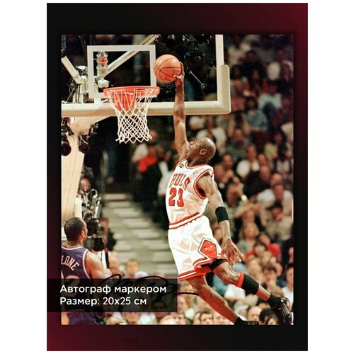 Постер с автографом Майкл Джордан, игрок Чикаго Буллз, НБА, 20*25 см, без рамы
