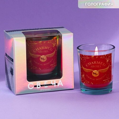 Новогодняя свеча в стакане "Charmed aroma", ваниль, высота 6 см