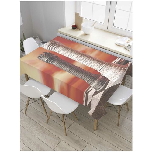 Скатерть прямоугольная JoyArty на кухонный стол "Каменная ладья" из оксфорда, 180x145 см