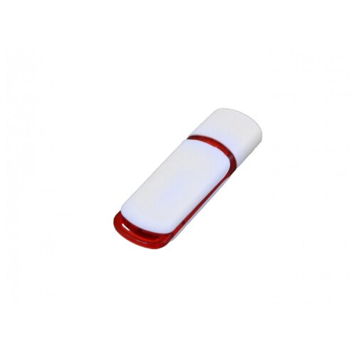 Промо флешка пластиковая с цветными вставками (128 Гб / GB USB 2.0 Красный/Red 003)
