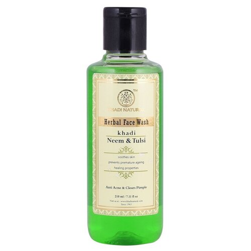 Гель для умывания очищающий с Нимом и Туласи Кхади (Herbal Face Wash Neem Tulsi Khadi), 210 мл