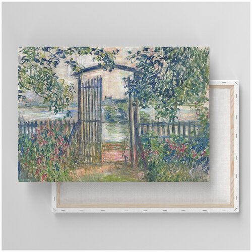 Картина на холсте с подрамником / Monet Claude - The Garden Gate at Vetheuil, 1881 / Клод Моне