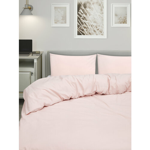 Постельное белье амилия/DVALA 1,5-спальное с пододеяльником 150х200 см и 1 наволочкой 50х70 см, светло-розовое