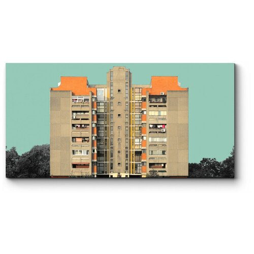 Модульная картина Цветной город 50x25